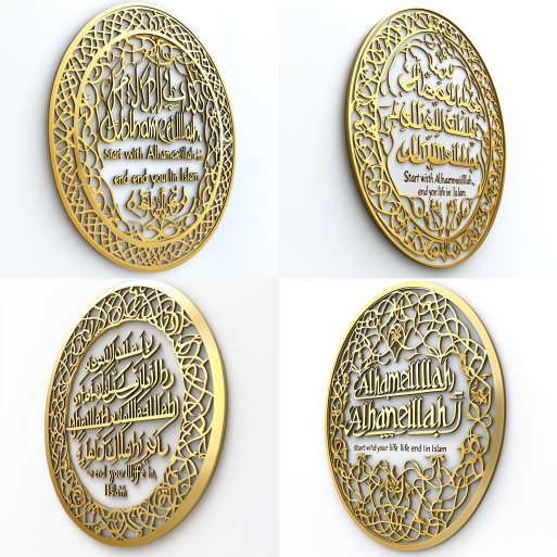 Islamic Metal Wall Art Bismillahirrahmanirrahim Arabic Muslim ...