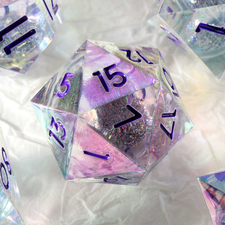 Custom Dragon Eye Dnd Dice - Liquid Core with Iridescence