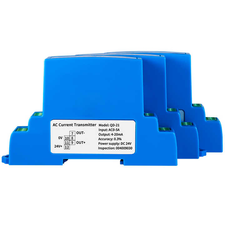 35mm DIN Rail AC/DC Current Converter Sensor 4-20mA/0-10V/0-5V Output RS485 Current Transmitter ...