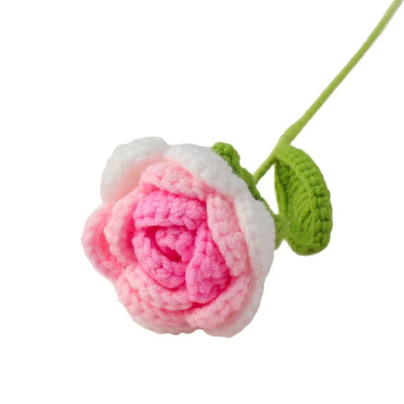 Finished hand-knitted flower Knitting gift yarn flower bridal bouquet ...