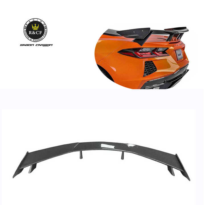 Carbon Fiber High Wing Spoiler for Chevrolet Corvette Stingray C8 Z07 ...