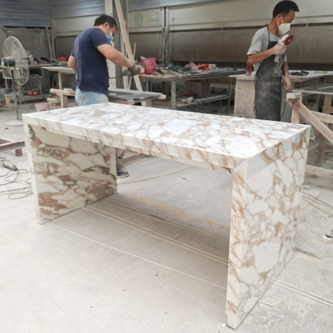 Marble T Frame Side Table for Coffee Store - Modern & Customized
