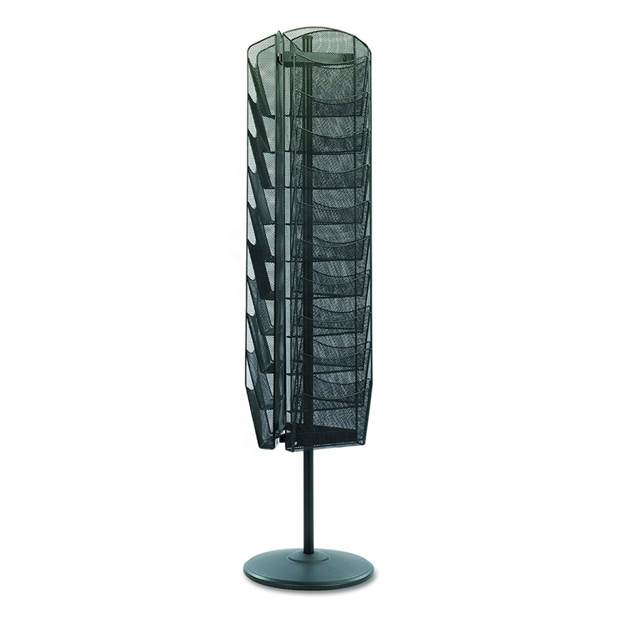 Revolving Magazine Rack - Durable Metal Floor Display Stand