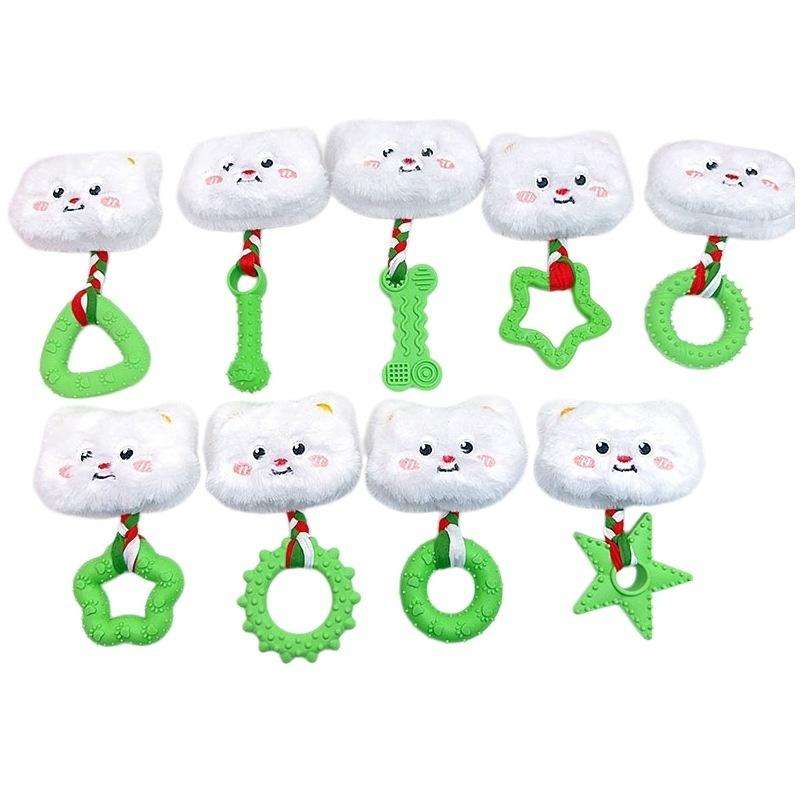 Cartoon Cat Plush Squeaky TPR Chew Toy Teeth Cleaning Interactive ...