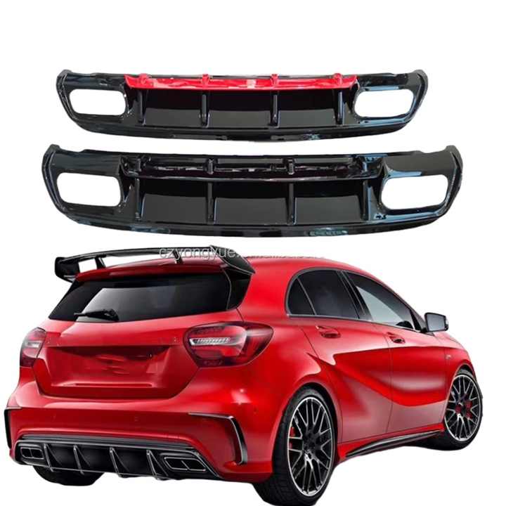 W176 Carbon Fiber Rear Bumper Diffuser Upgrade A45 AMG Rear Diffuser ...