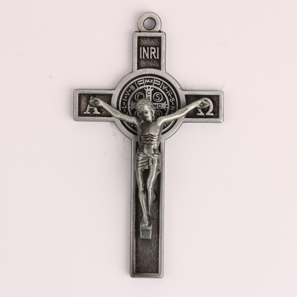 Crucifix Cross Pendant Saint Benedict Jesus Religious for Rosary Making ...