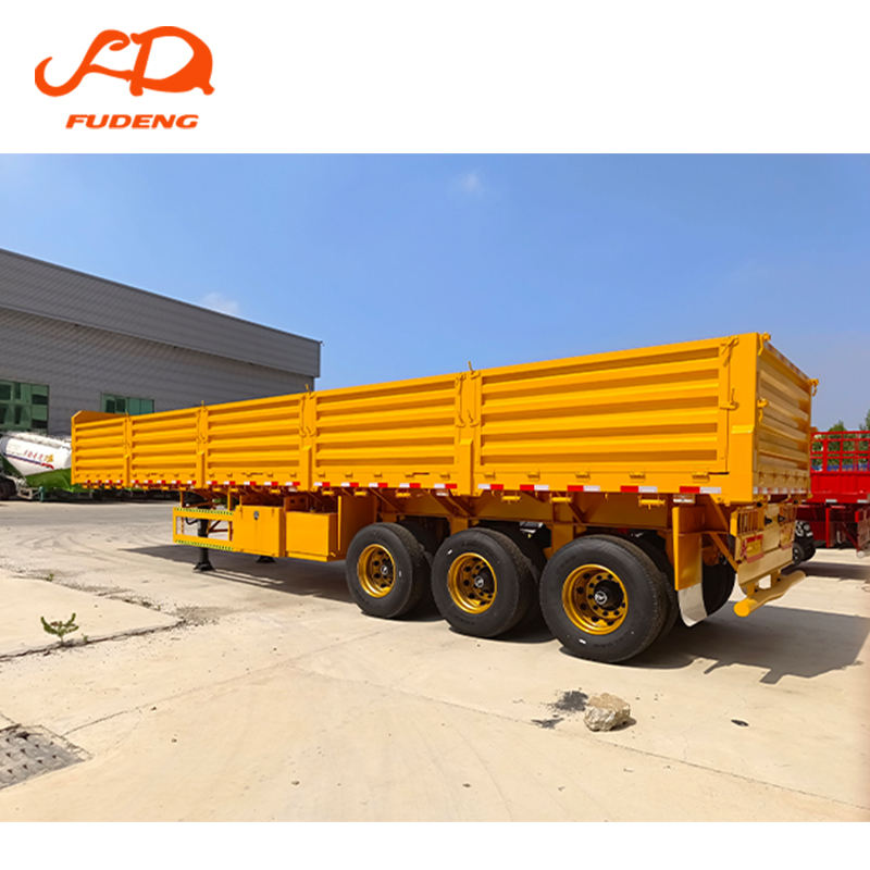 Fudeng 50 Ton Tri Axle Sidewall Trailer Semi Grain Trailer for Hauling ...