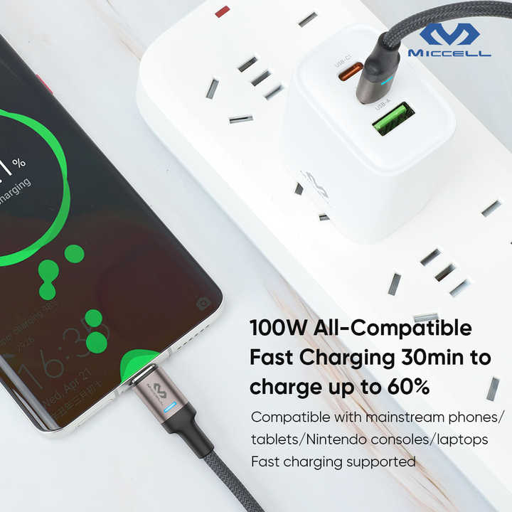 Miccell Multi-function Pd 27W Fast Charger Cable Usb c to Lighting Data Cable for iphone 15 Pro ...