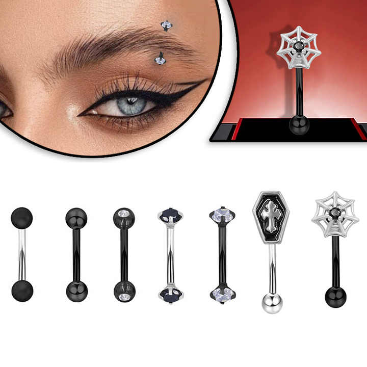 Gaby Jewelry Stainless Steel Eyebrow Piercing Skull 316L Surgical ...