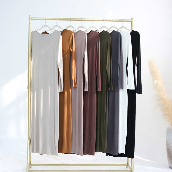 Comfortable Premium Stretchy Cotton Jersey Abaya Inner Dress for Muslim ...