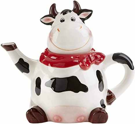 Cute Cow Design Custom Animal Pattern Home Office Ceramic Animal Teapot