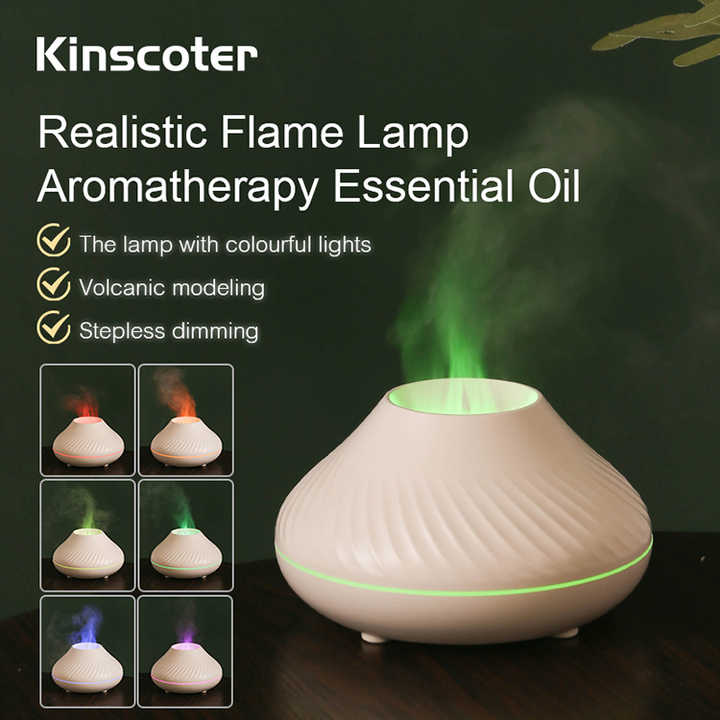 Kinscoter Volcano Flame Aroma Diffuser - 130ml Scented Humidifier