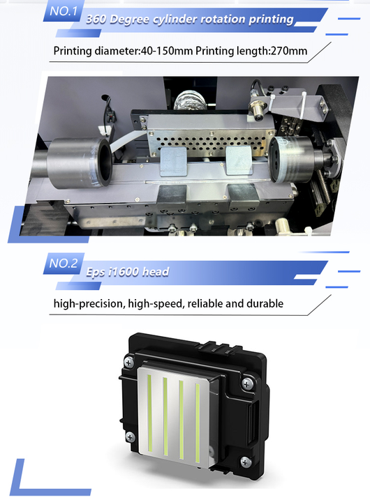 Rotary UV Printer - 360 Round Printing for Bottles & Mugs