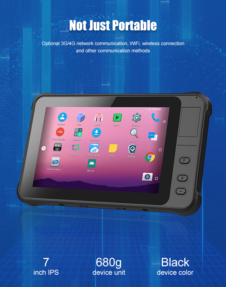Emdoor EM-Q75 7" screen 4G/WiFi, Android 10 GMS, 4GB+64GB, GPS, IP65 Industrial Rugged Tablet PC