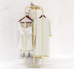 Gold Clothing Rack - Luxury Metal Display Stand for Stores