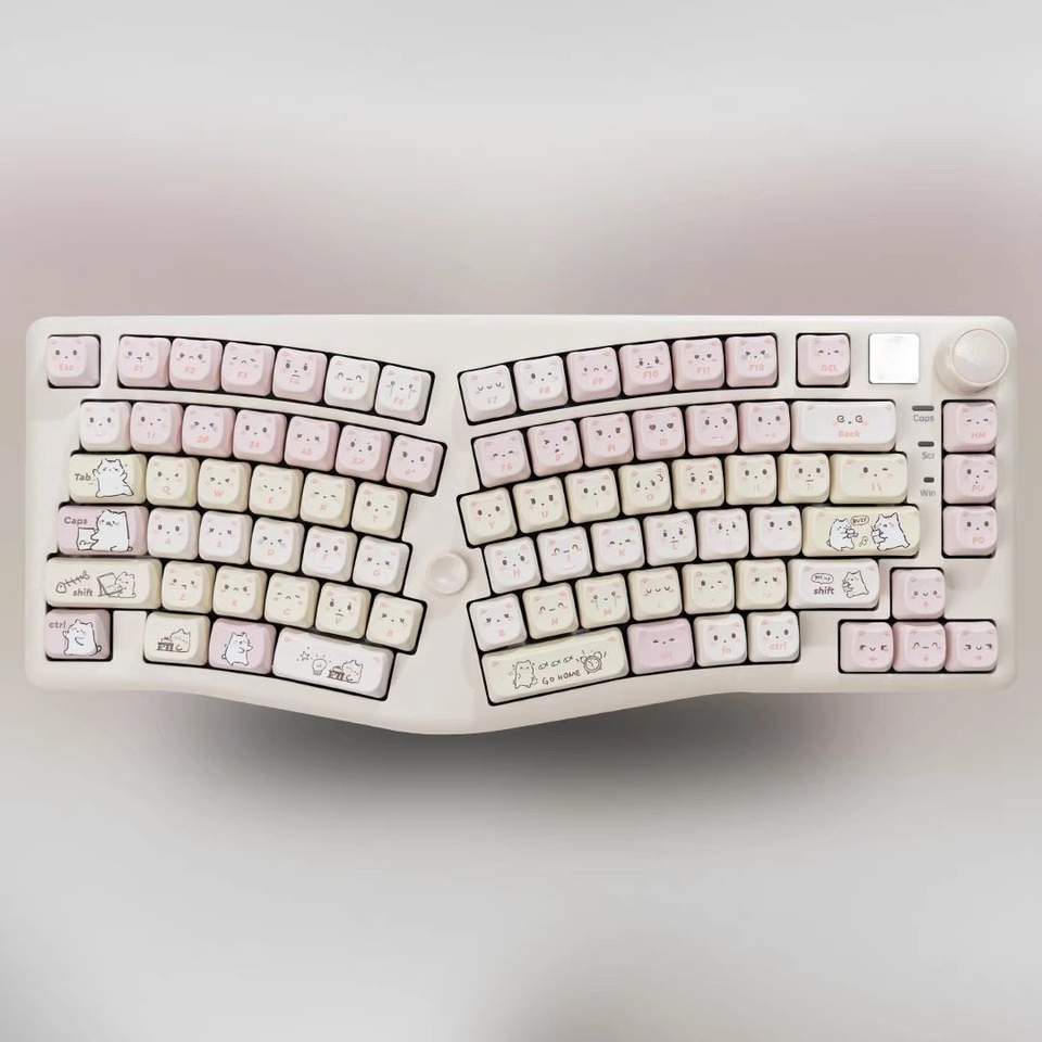 Various Types Alice Mechanical Keyboard Cartoon Keycaps A75-Triple Mode ...