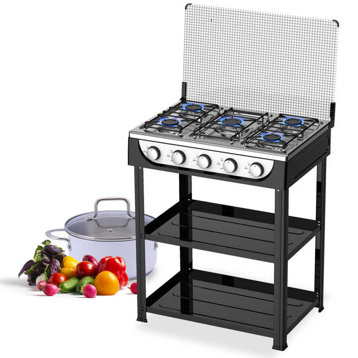 Commercial Kitchen Gas Stove - 5 Burner Cooktop for Outdoor