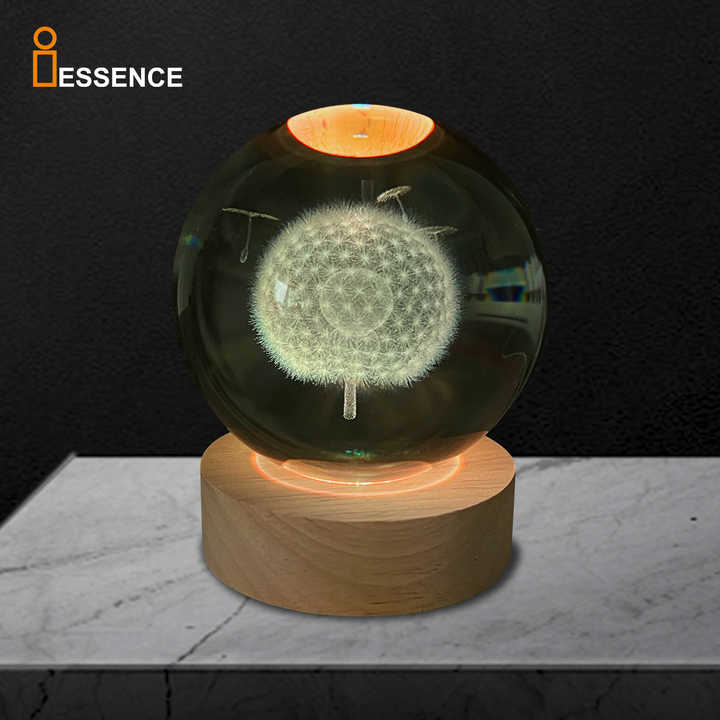 3d Art Crystal Ball Night Lamp Luminous Crystal Ball Decoration Solar ...