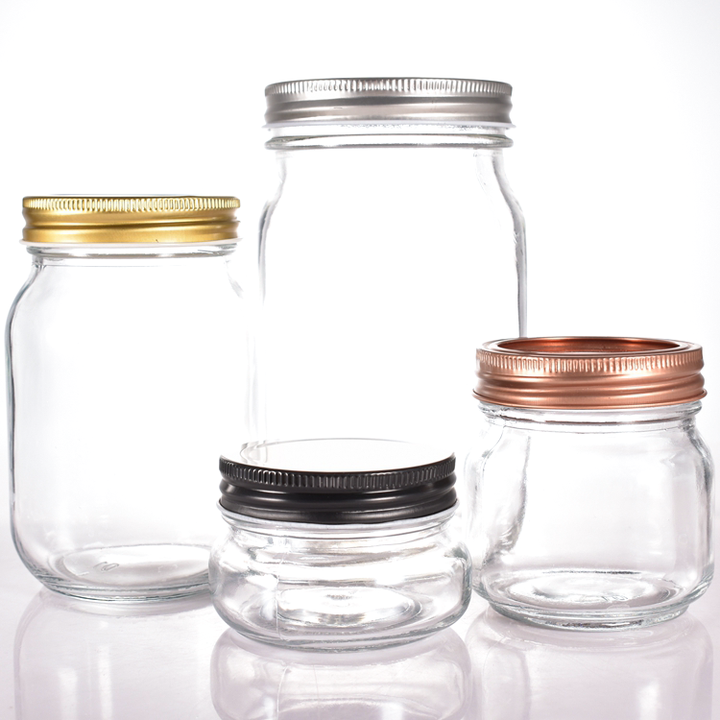 Empty 8oz Square Round Glass Mason Jar 250ml Giant Mouth Mayonnaise ...