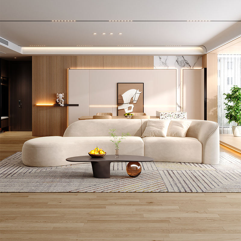 Moon-shaped curved sofa, unique design, creative designer, hotel lobby ...