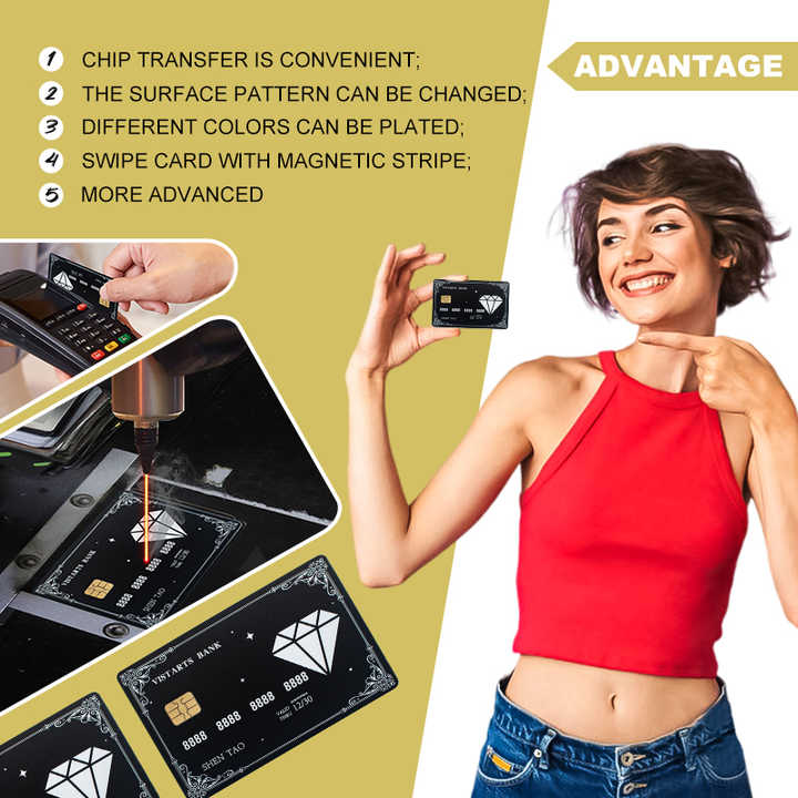 Luxury Custom Gold Mirror Metal Debit Card RFID Waterproof