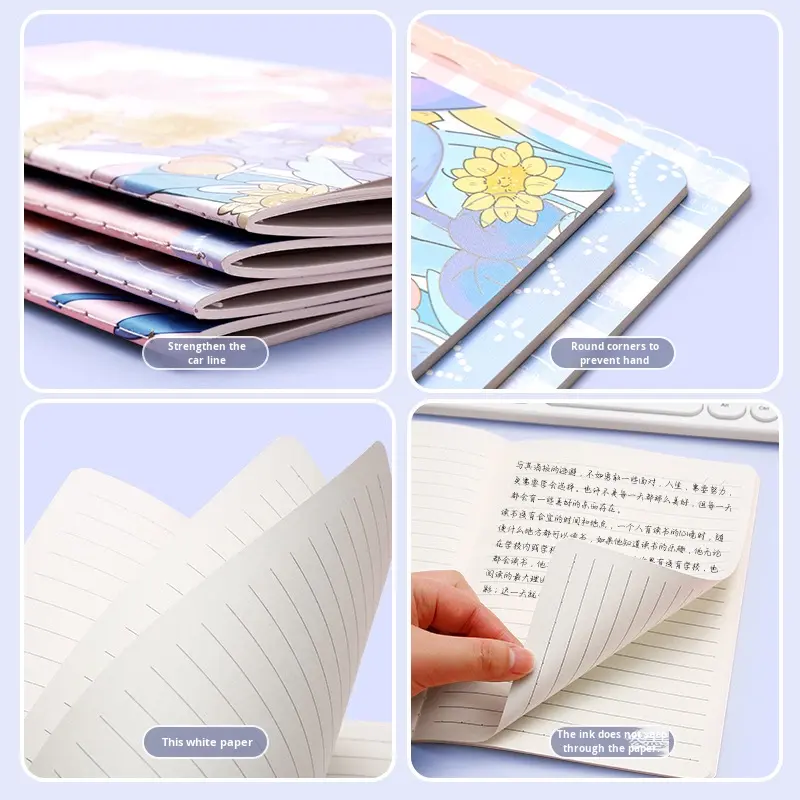 Cute Cartoon A5 Hardcover Notebook, Retro Sewing Bound Journal for ...