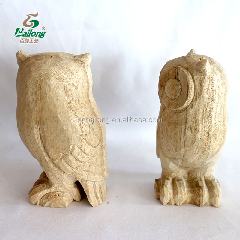 Custom Rustic Unique Wood Gift Carved Sculpture Wooden Owl