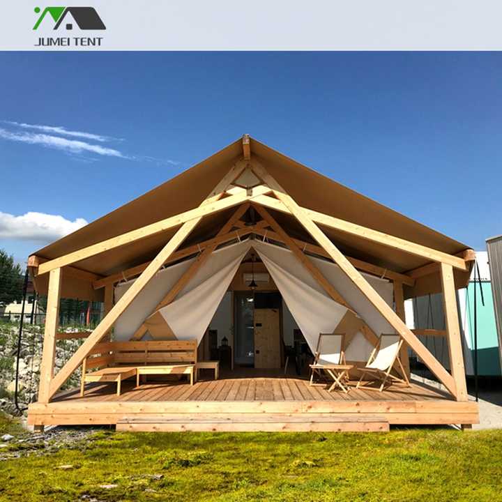 E Grade Glamping Luxury Wood Structure Waterproof Tents