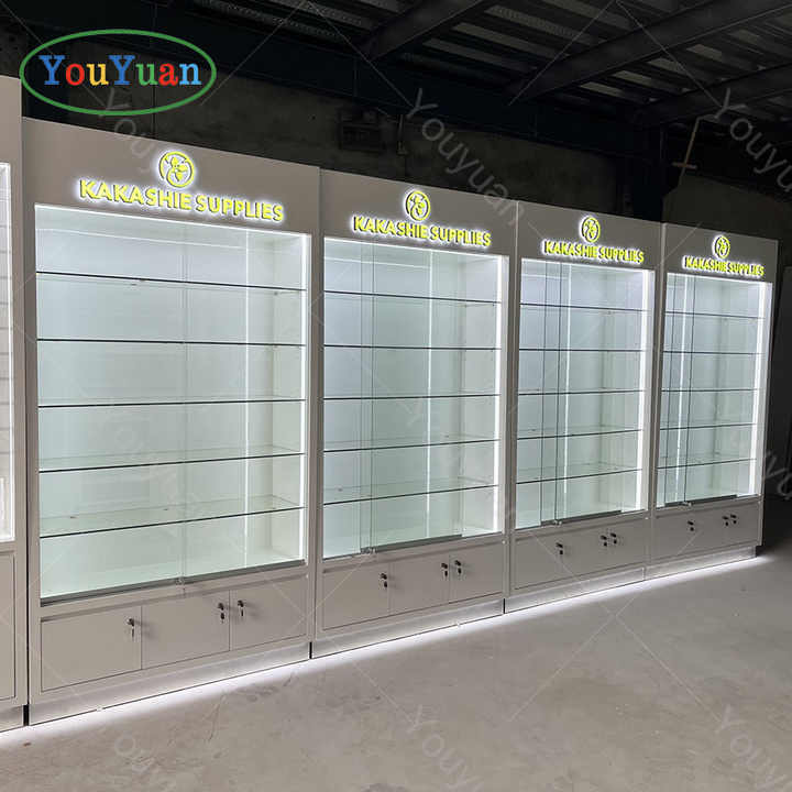 Led Stripe Light Display Showcase Cabinet Smoke Shop Glass Display ...