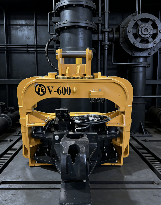 Excavator Piling Equipment V600 High Frequency Hydraulic Vibro Pile ...