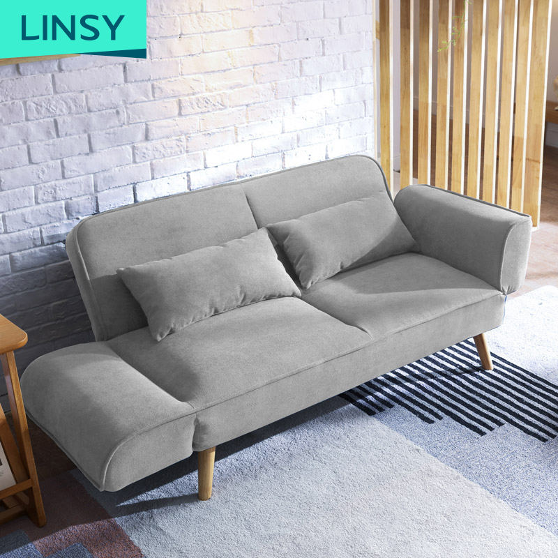 LINSY Fabric Sofa Bed Convertible Sleeper Couch with Foldable Design ...