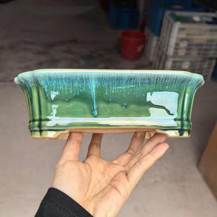 Double Draw-angle Rectangular Glazed Handmade Creamic Pot Yixing Bonsai Pot| Alibaba.com