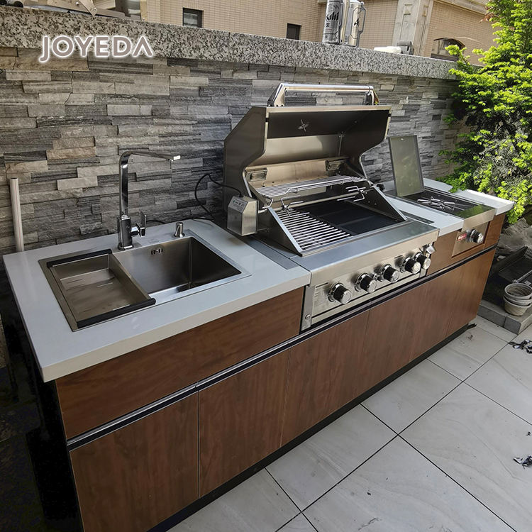 Outdoor BBQ Grill Kitchen Island Set with Sink | Modular Cabinets for ...