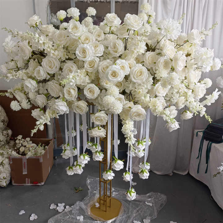 IFG Hot Sale White Hanging Roses Artificial Large Table Flower ...