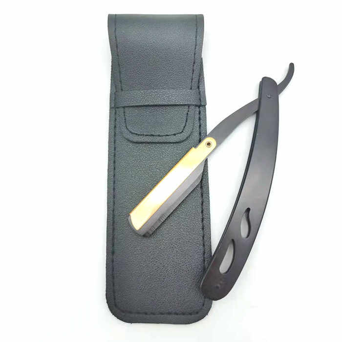 Professional Classic Black and Gold Straight Edge Barber Razor Quality ...