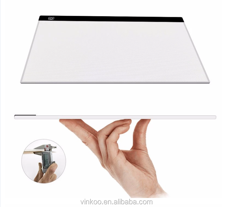Super Slim Rectangle LED Tracing Board A3 Light Pad 3 Levels Dimming ...