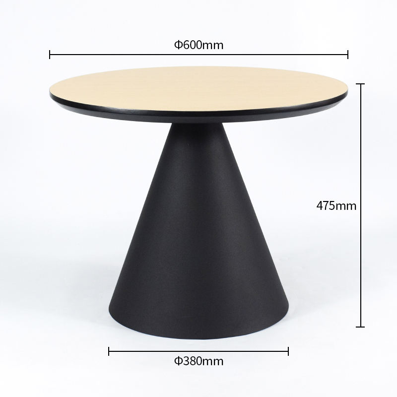 Factory Wholesale Matte Black Conical Metal Table Base Round Melamine ...