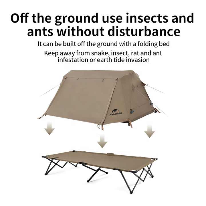Naturehike Outdoor Camping Sleeping Cot Tent with Bed A-type Roof off Ground Automatic Tent