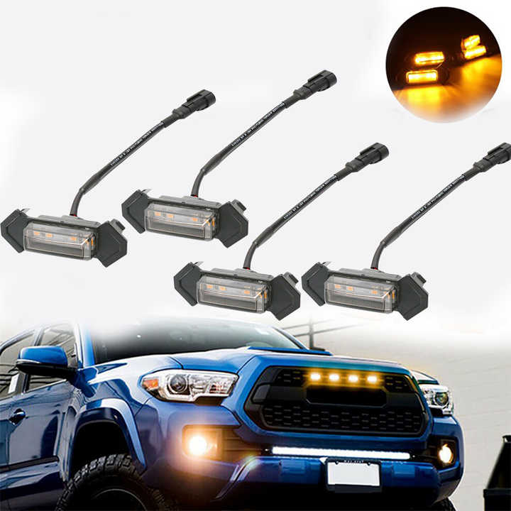 Car Pickup SUV LED Lights Amber Front Hood Grille Light Running DRL ...