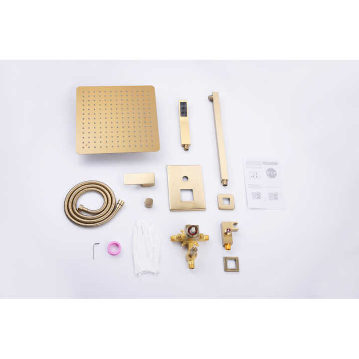 FROXI Wall Mounted Bathroom Shower Set - Luxury Brass