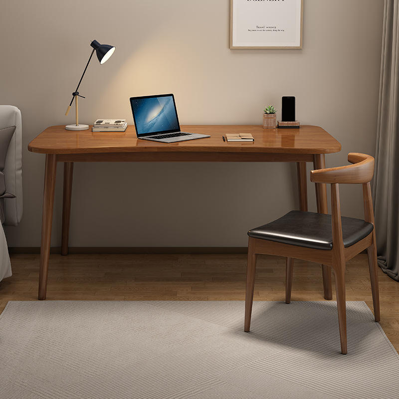 Simple solid wood computer desk home study desk bedroom office desk ...