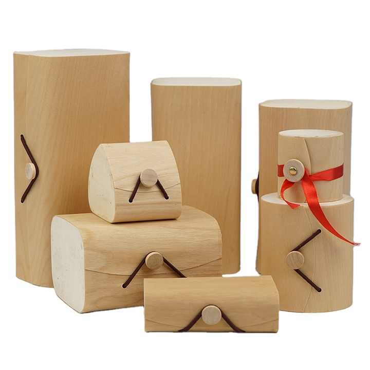Round Tube Birch Veneer Soft Bark Cylindrical Wooden Box