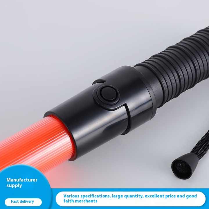 New White ABS PVC PC Traffic Baton Light-Flashing Fire Warning Stick ...