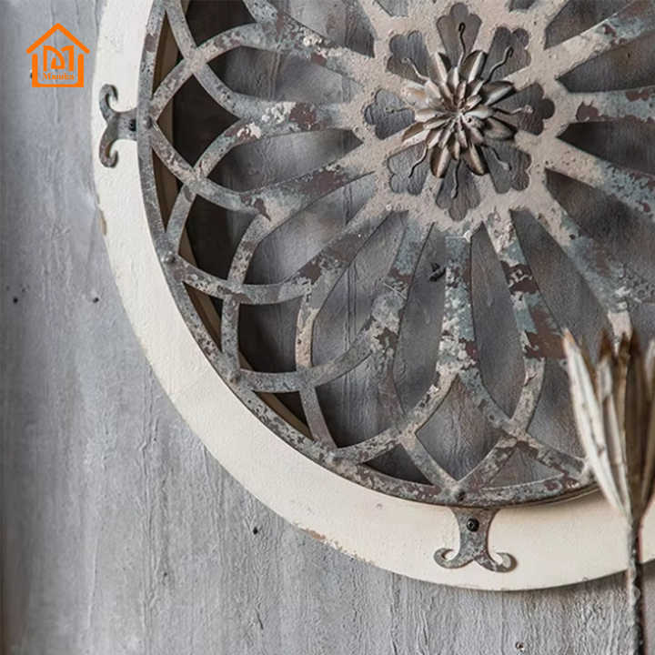 Round Metal Wall Decorations Wall Hanging Iron Decor for Living Room or ...