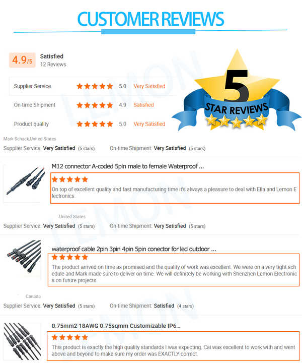 M15 Waterproof Connector IP65 3pin Male Female PVC Waterproof Cable ...