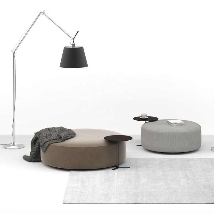 Luxury Modern Round Foot Stool Modern Pouf Ottoman Bench Circle Ottoman ...