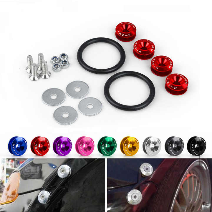 Universal JDM Aluminum Quick Release Fasteners Kit Front Bumper Rear ...