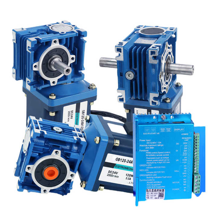 Worm Geared Brushless DC Motor 24V BLDC Motor With Gearbox Reducer ...