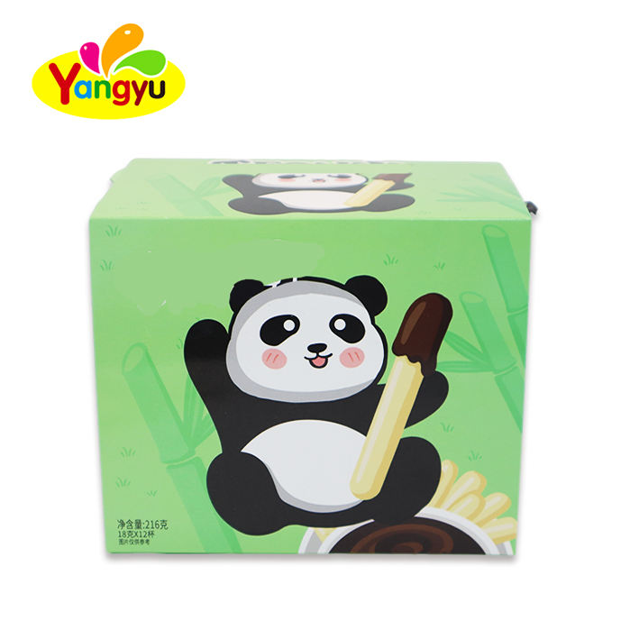 Halal Kids Panda Shaped Chocolate Dip Biscuit Cup Crispy Finger Biscuit ...