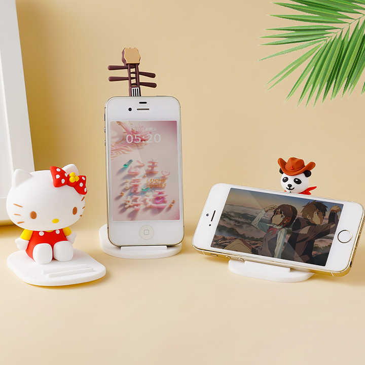Hot Selling 3D Flexible PVC Rubber Mobile Phone Stand Cute Waterproof ...